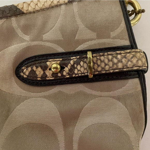 Coach | Bags | Coach Colette Signature Sateen Shoulder Hobo Bag Beige ...